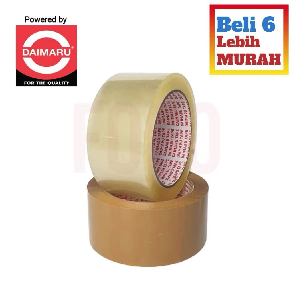 Jual HLC - (1pcs) Lakban Daimaru 2 Inch Bening Coklat 48 mm x 90 Yard OPP Isolasi Tape 0RI ...