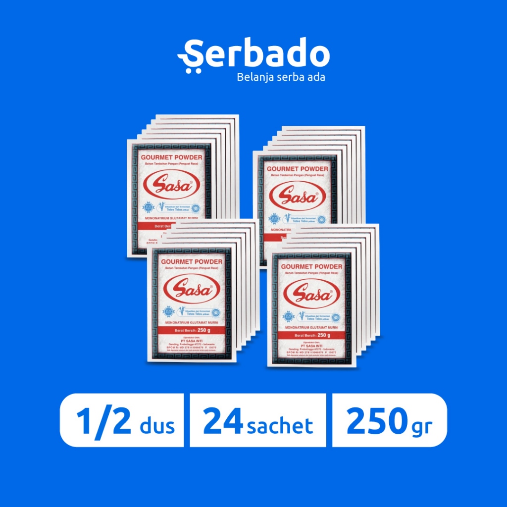 Jual Sasa MSG Kemasan Sachet 250gr 1 Lusin (isi 12 sachet) | Shopee ...