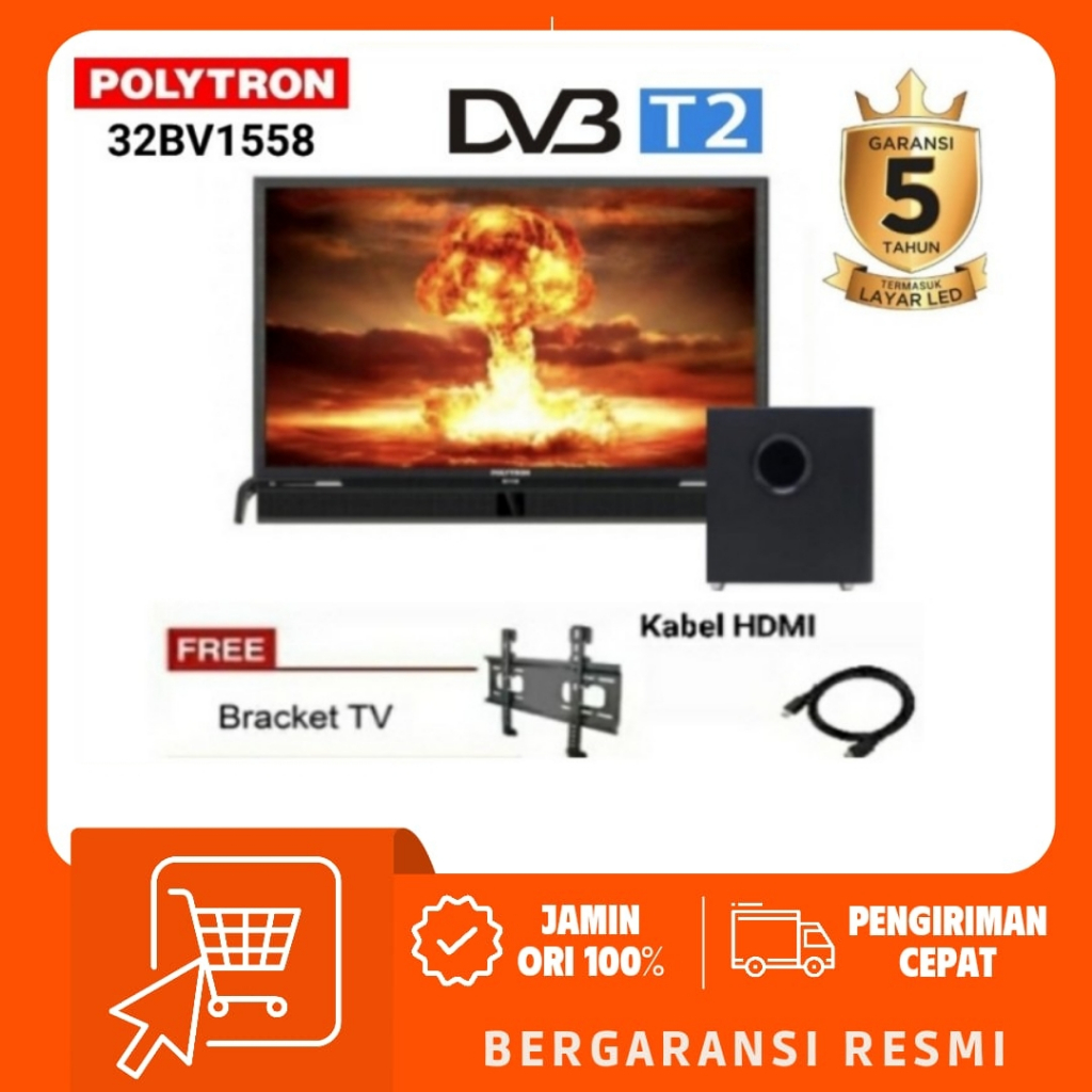 Jual POLYTRON Led tv 32" 32BV1558 32 INCH USB MOVIE HD HDMI SOUNDBAR | Shopee Indonesia