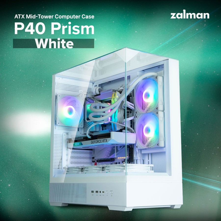 Jual ZALMAN P40 PRISM WHITE MID TOWER PC CASE CASING GAMING CHASSIS ...