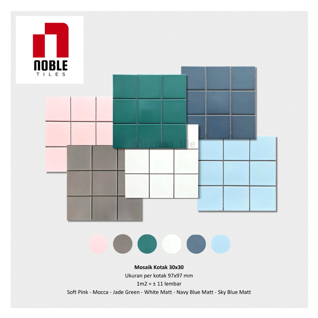 Jual Noble Tile Mosaik Keramik Kotak Matt 30x30 | Shopee Indonesia