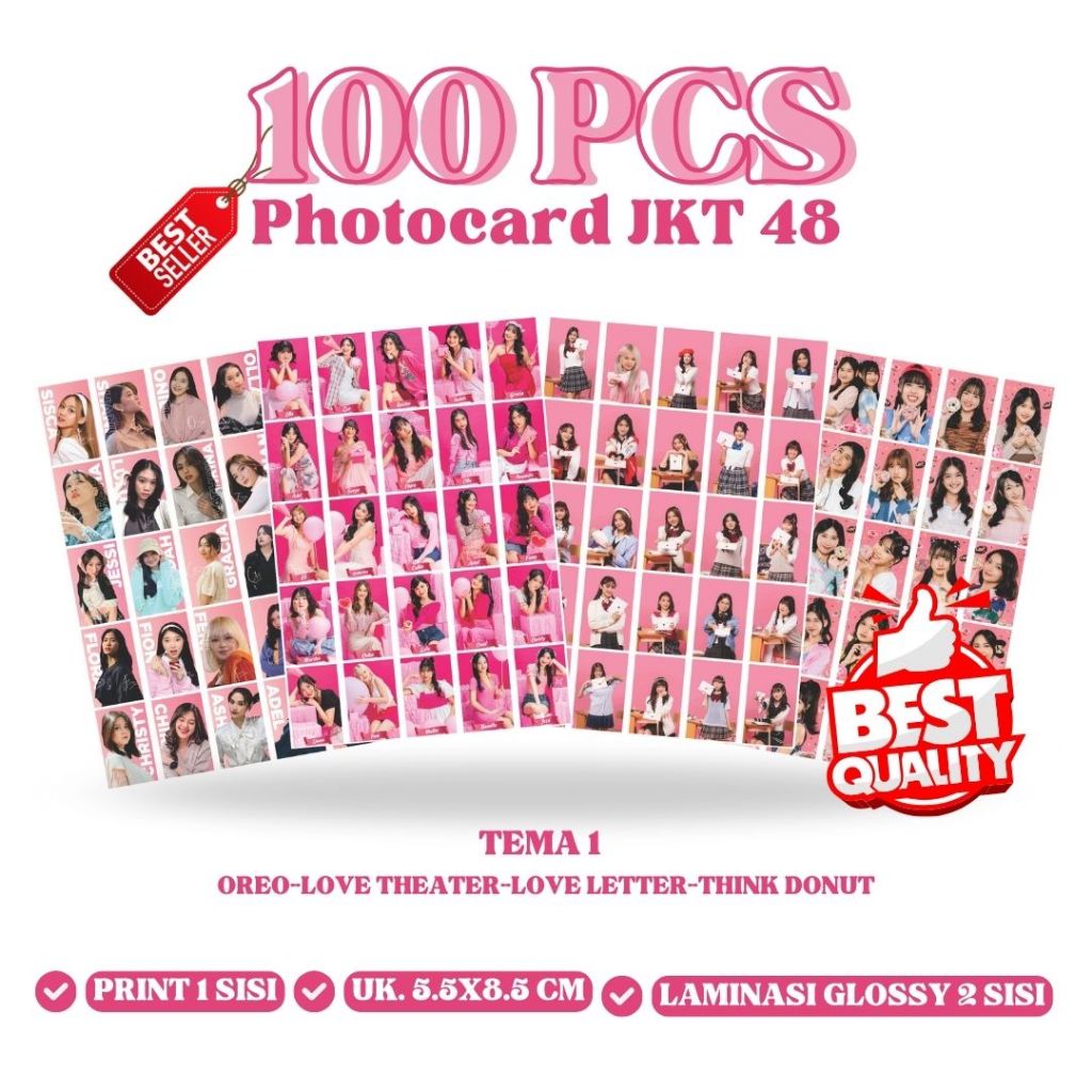 Jual (100 PCS) Paket PC Photocard JKT48 isi 100 pcs print 1 sisi laminasi glossy | Shopee Indonesia