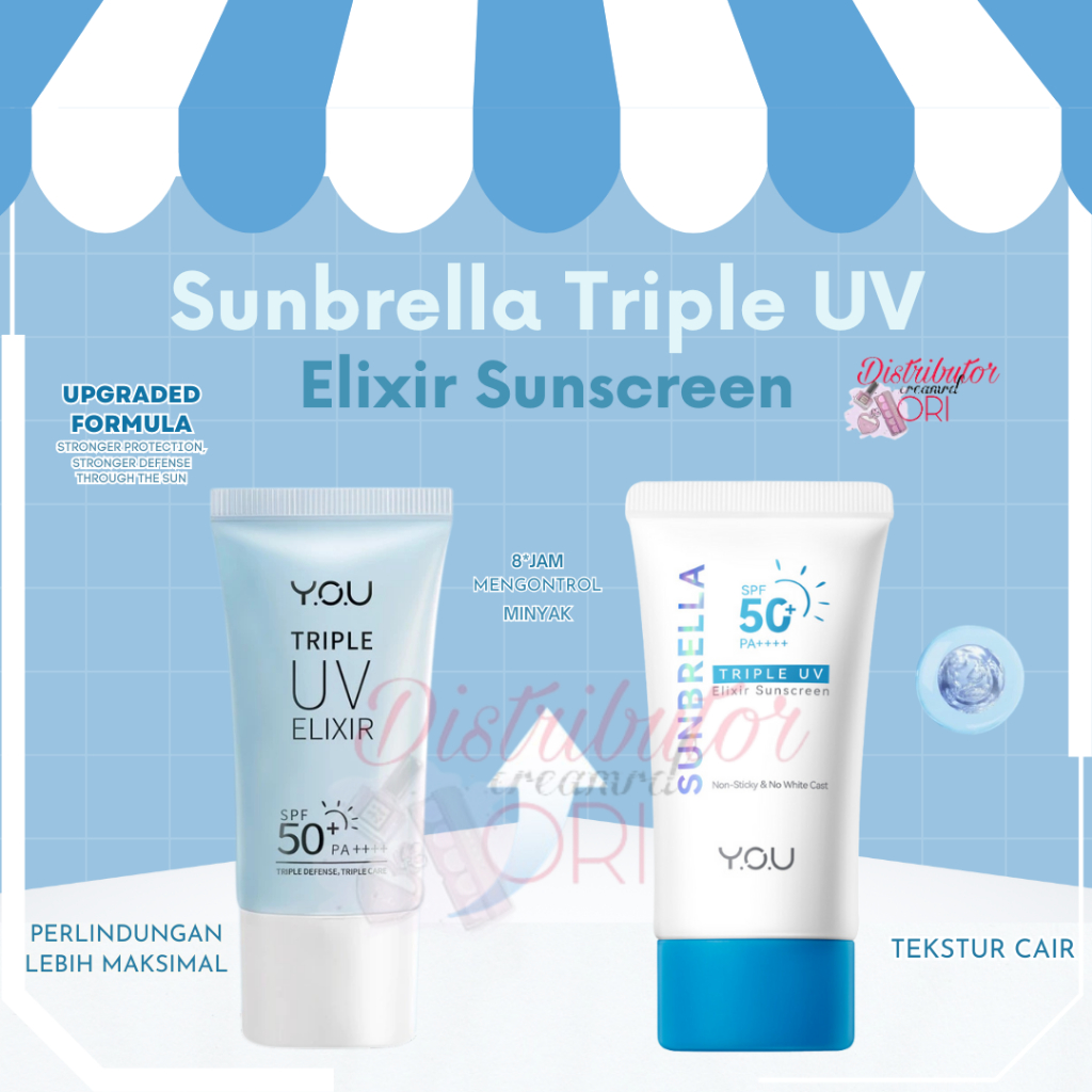 Jual YOU Sunscreen Triple UV Elixir SPF 50+ PA++++ [UBA UVB Blue Light ...