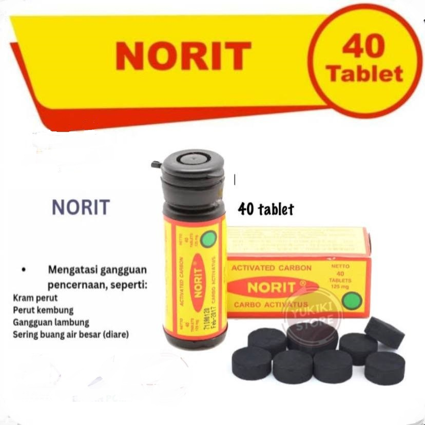 Jual NORIT CAP LANG 125 GR ISI 40 TABLET / NORIT KARBON AKTIF ISI 40 ...