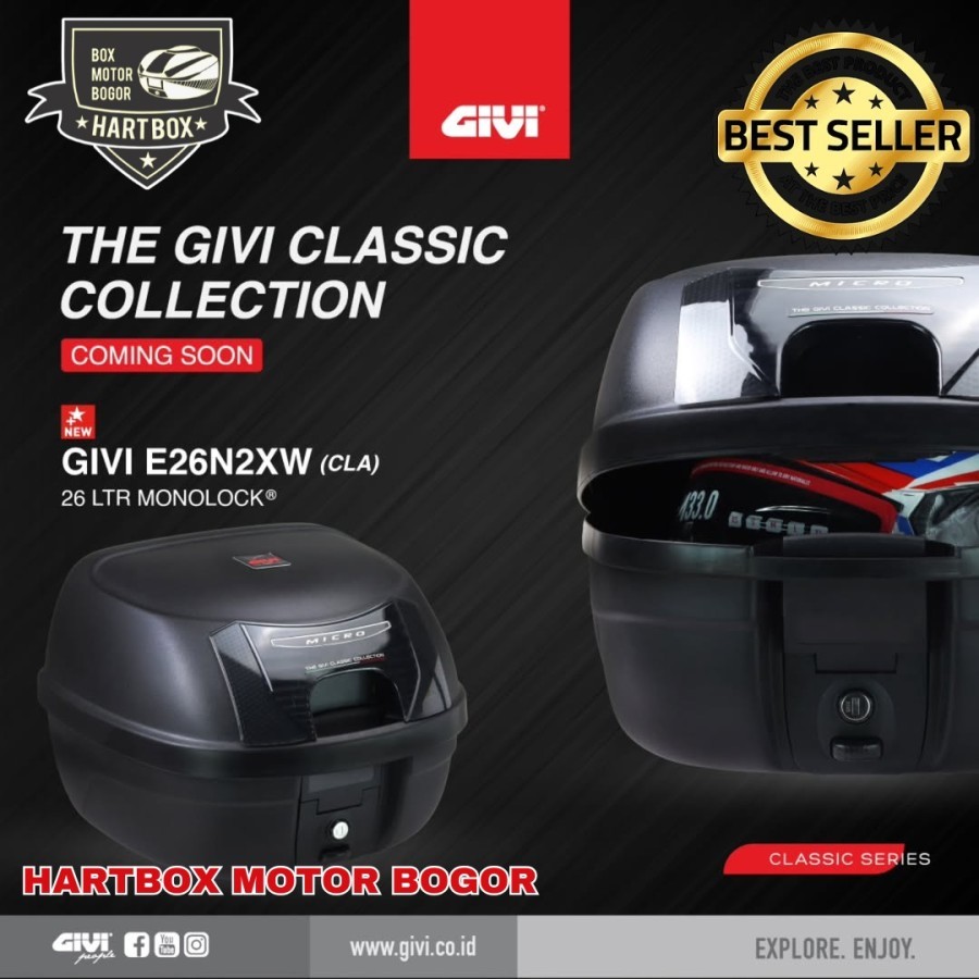 Jual Box Motor GIVI E26 Classic New 2024 Box Motor 26 L Termurah E26N2XW | Shopee Indonesia