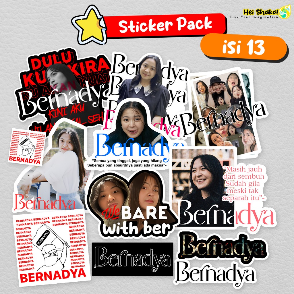 Jual Stiker Pack Bernadya isi 13 pcs Paket Sticker Nadya Musisi Musik ...