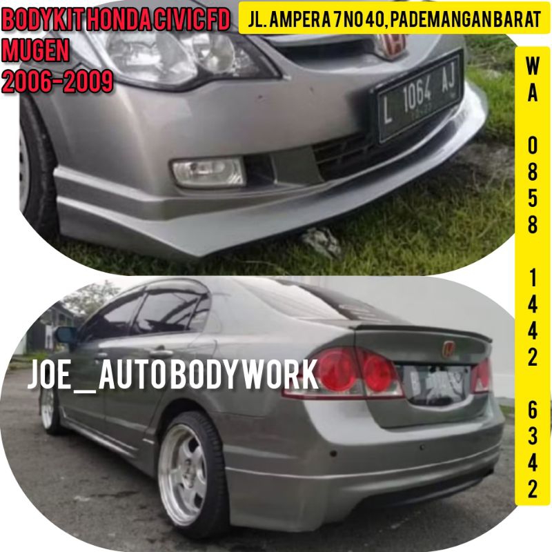 Jual Joe Auto Bodykit Honda Civic FD Mugen x Type R 2006 2007 2008 2009 Body Kit Civic Fd Custom ...