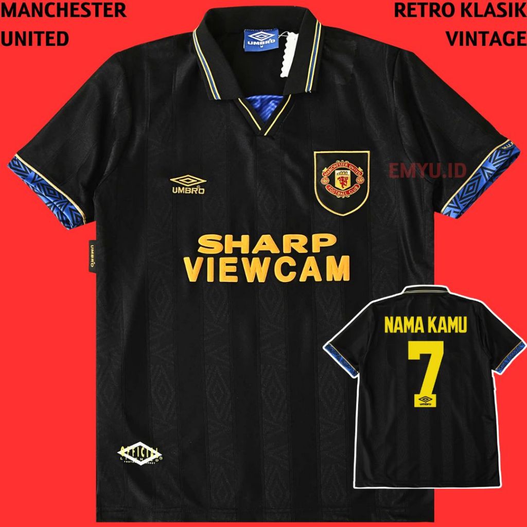 Jual Jersey Retro MU 1993 1994 Away Hitam Kungfu Baju Bola Emyu ...
