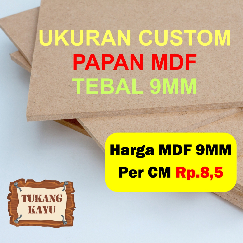 Jual Kayu Papan MDF Ketebalan 9MM Ukuran CUSTOM Per CM ( MDF WARNA ...