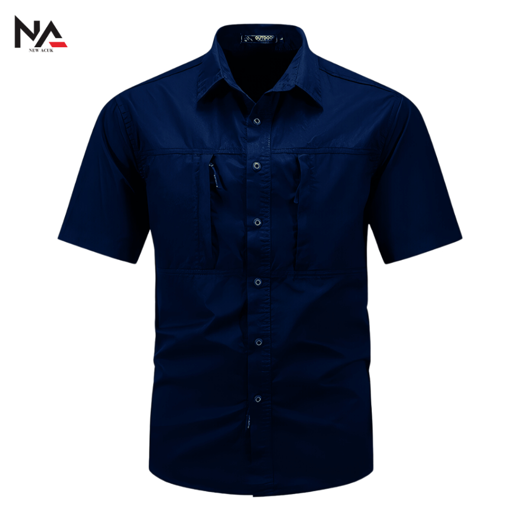 Jual Kemeja Tactical Biru Navy Lengan Pendek / Kemeja Tactical Pria ...