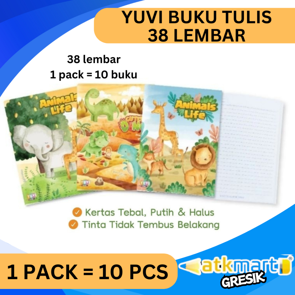 Jual Yuvi My Book Buku Tulis 38 Lembar - 1 pak Isi 10 pcs | Shopee ...