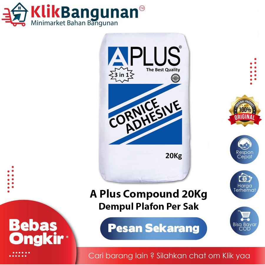 Jual APLUS COMPOUND 20KG / A PLUS DEMPUL PLAFON / COMPOUND PLAFON ...