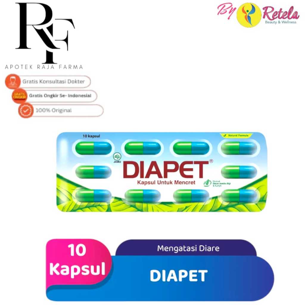 Jual DIAPET 1 BLISTER 10 CAPSUL / Gangguan Pencernaan | Shopee Indonesia