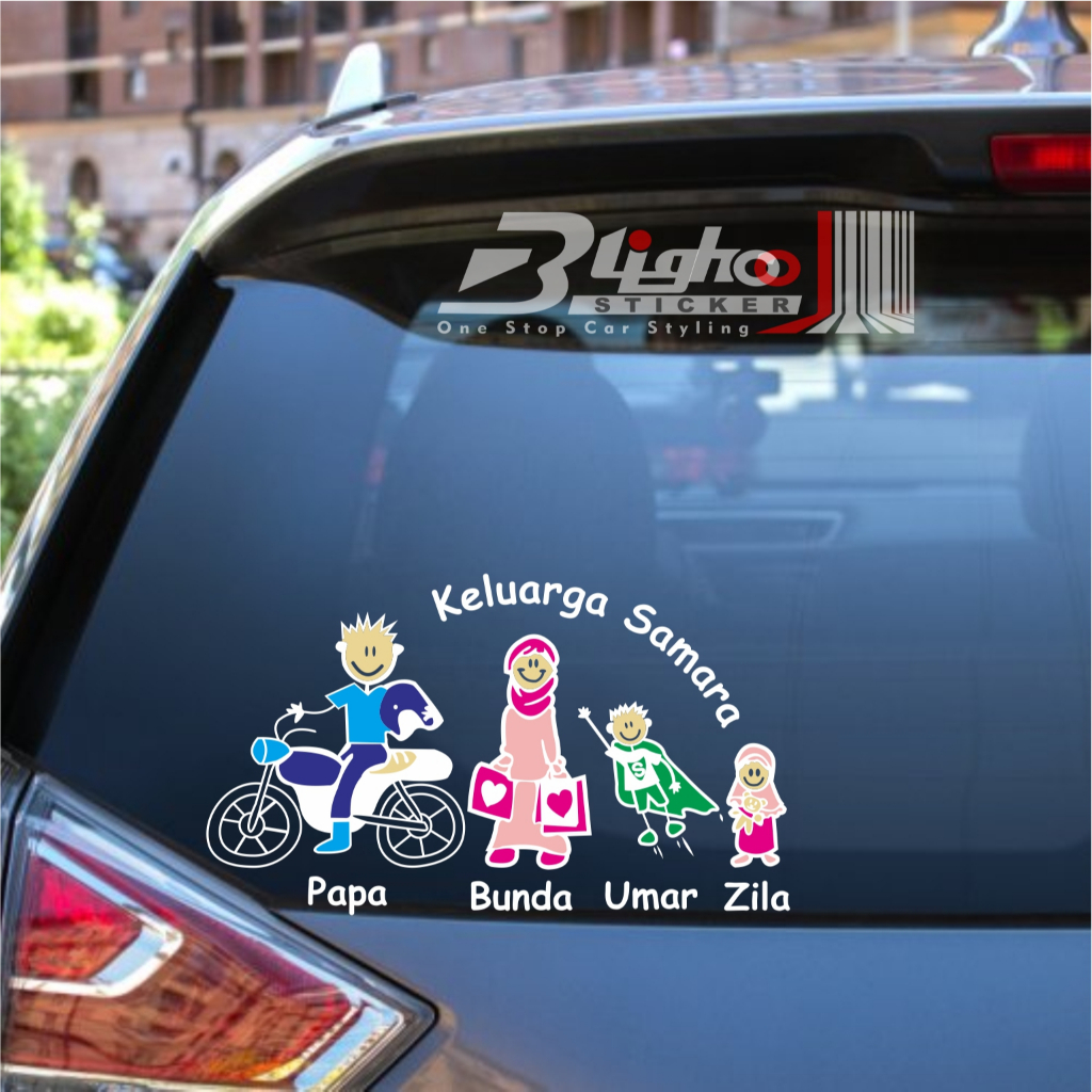 Jual BLIGHOO CUTTING STICKER MOBIL HAPPY FAMILY / HAPPY MUSLIM FAMILY ...