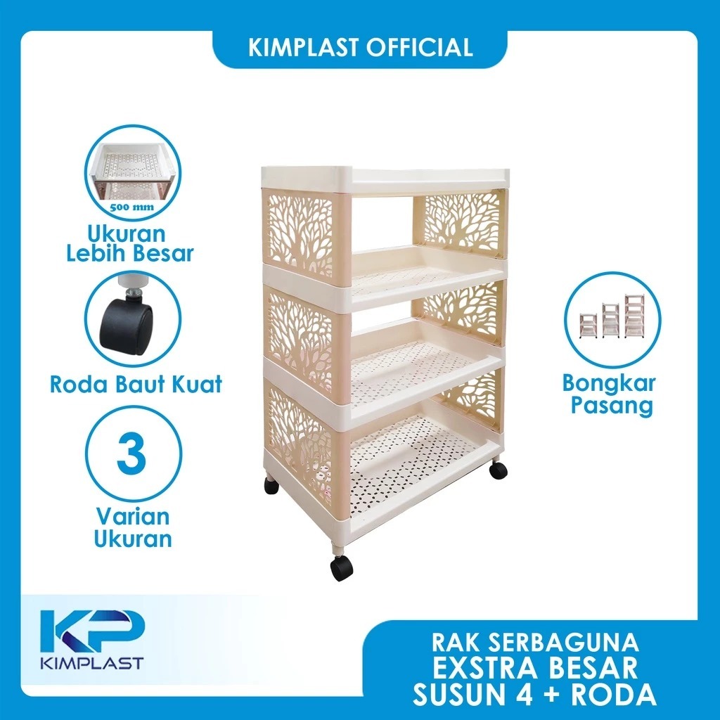 Jual Rak Serbaguna Ekstra Besar Susun 4 + Roda / Rak Portable / Rak ...
