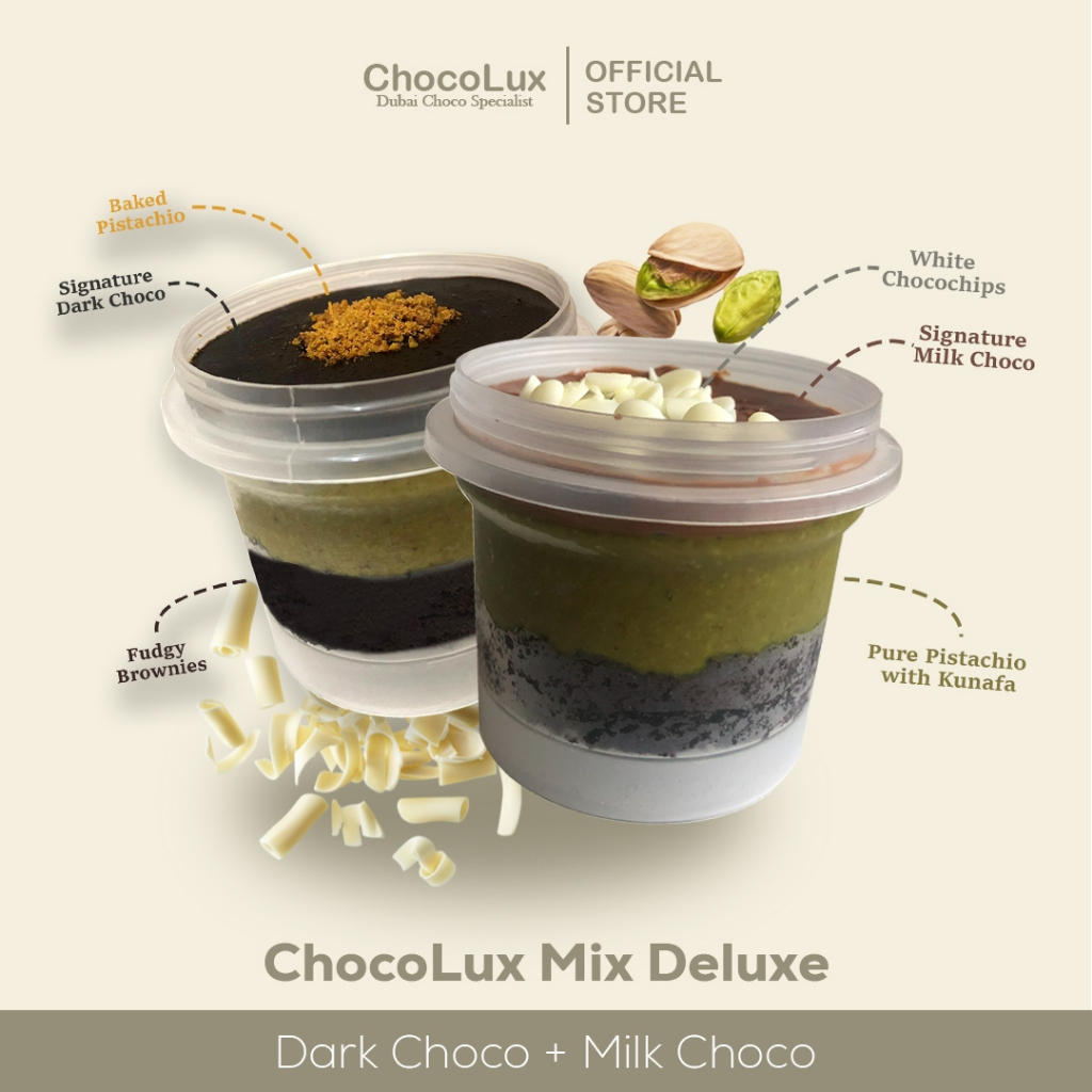 Jual 2 Dubai Choco Pistachio Kunafa (Dark Choco + Milk Choco) | Shopee ...