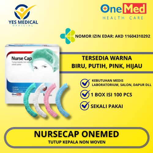 Jual Nurse Cap Onemed Nursecap Hairnet Penutup Kepala Non Woven Onemed ...