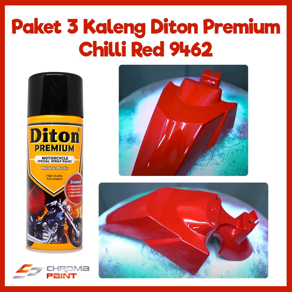 Jual Paket 3 Kaleng Diton Premium Chillid Red (9462) - Cat Semprot ...