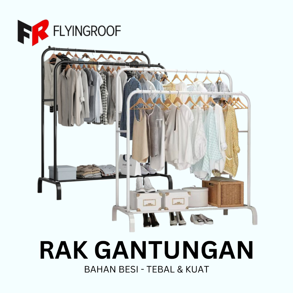 Jual Rak Gantungan Baju Hanger Stand Double Rak Gantungaan Tingkat Rak ...