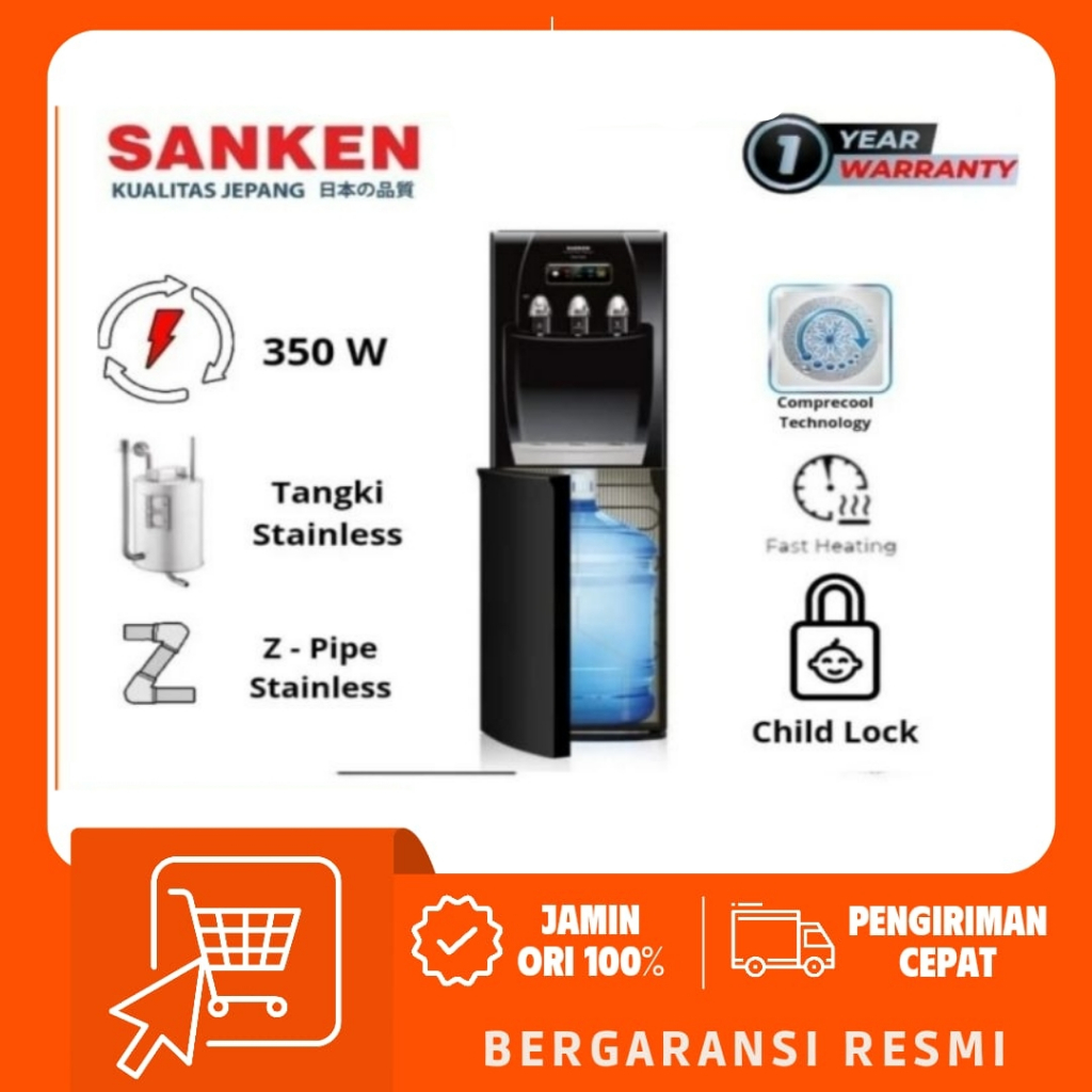 Jual SANKEN Dispenser HWD- C500E Kompresor C500E Galon Bawah HWD-C500E ...