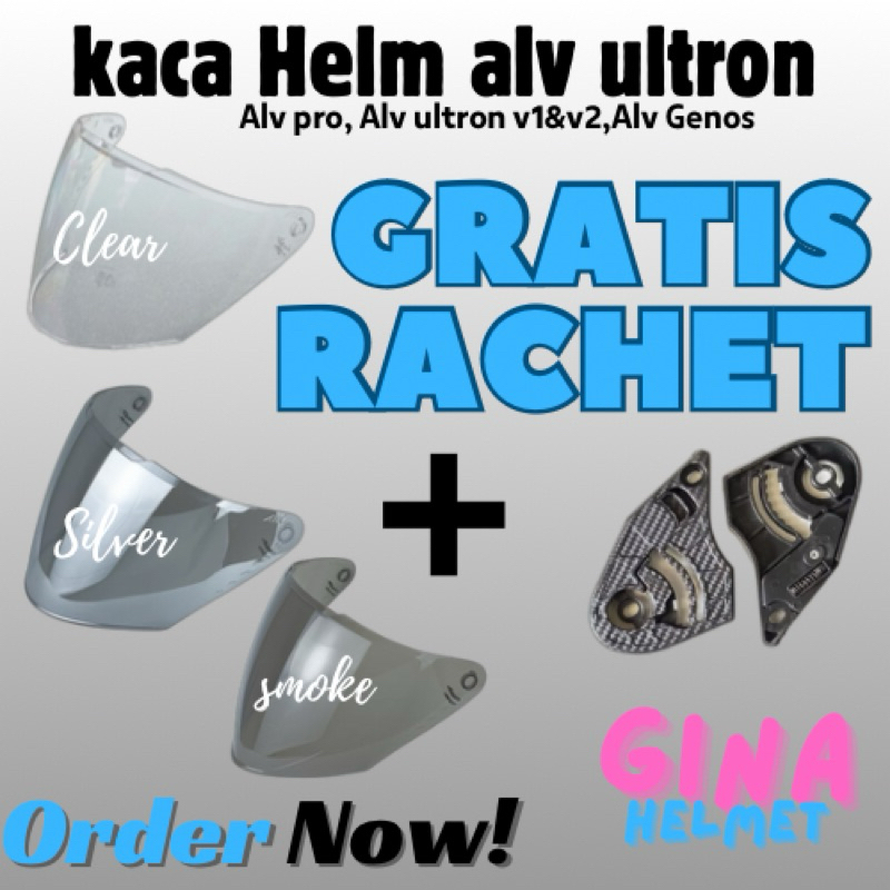 Jual Kaca + Rachet Helm Alv Ultron Pro, Ultron V1&V2, Alv Genos ...