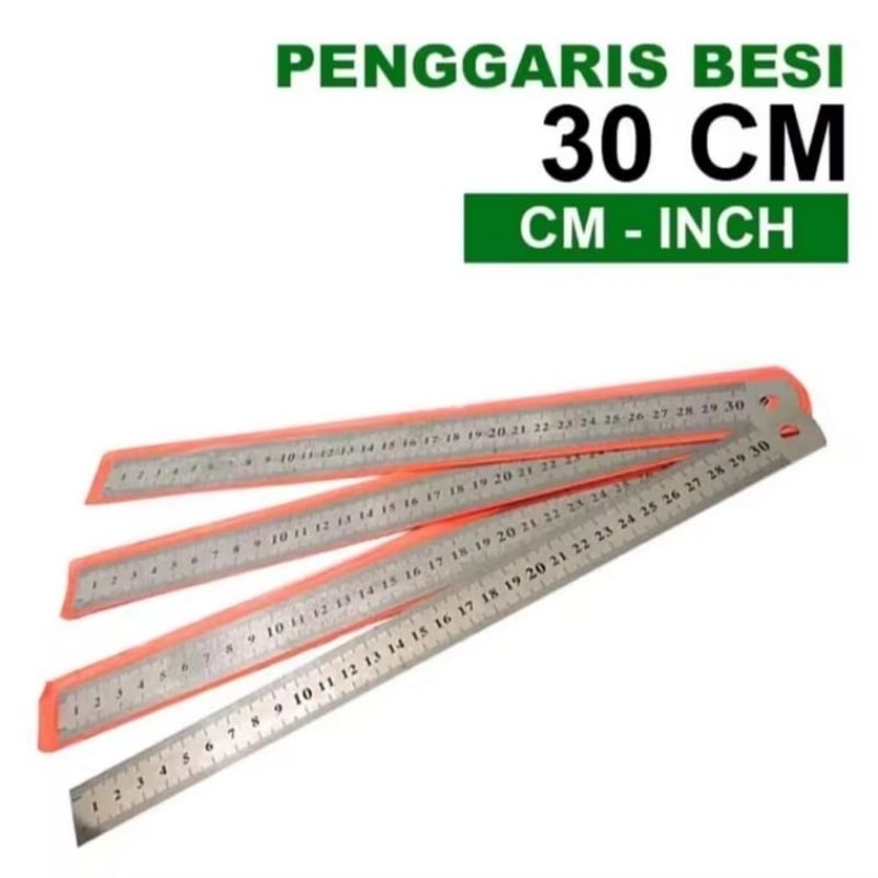 Jual Penggaris Besi / Stainless Steel Ruler 30 cm / Penggaris Tukang ...