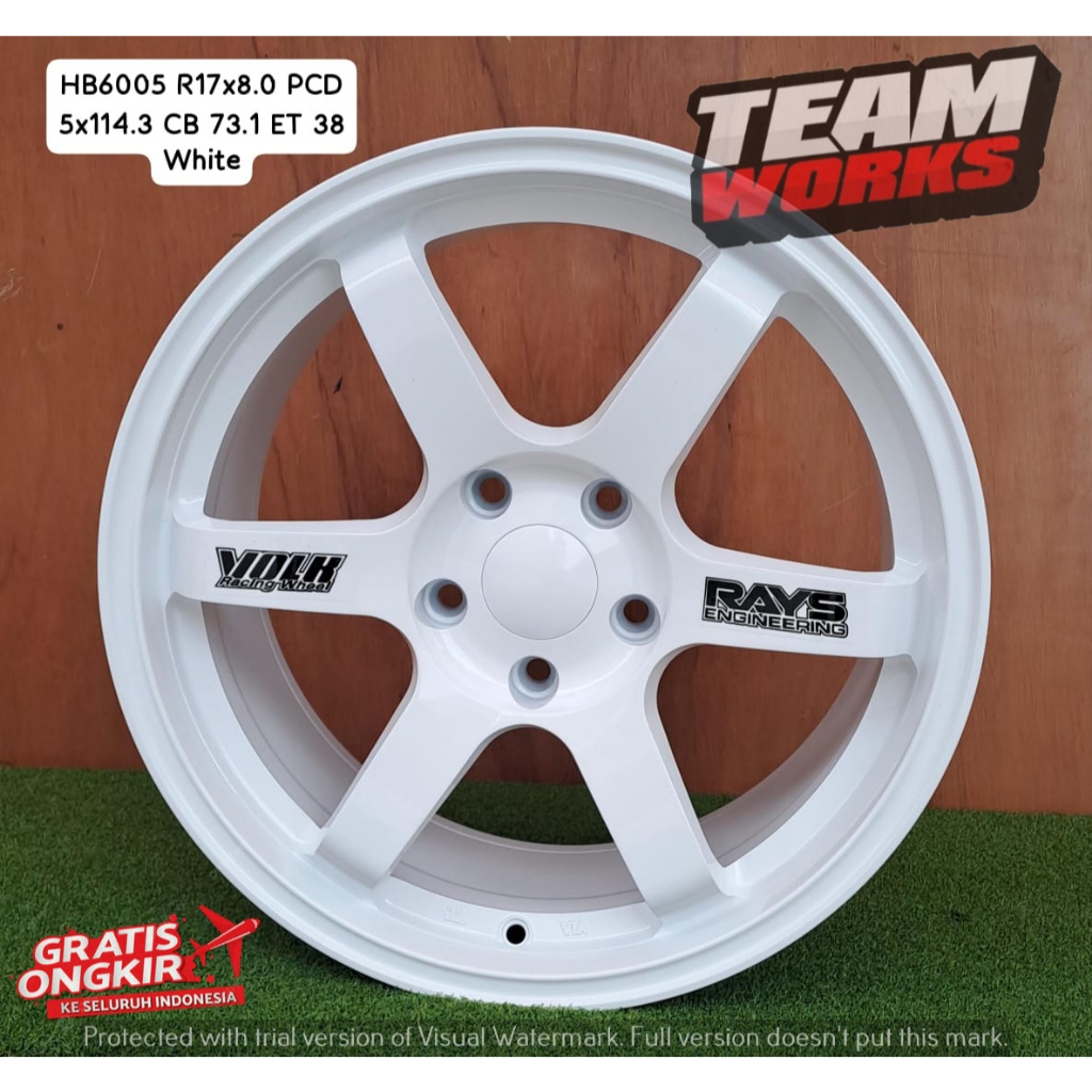 Jual VELG MOBIL RACING RING 17 TE 37 RING 17 LEBAR 8 RATA BODY PCD 5X114,3 ET 38 WARNA WHITE ...