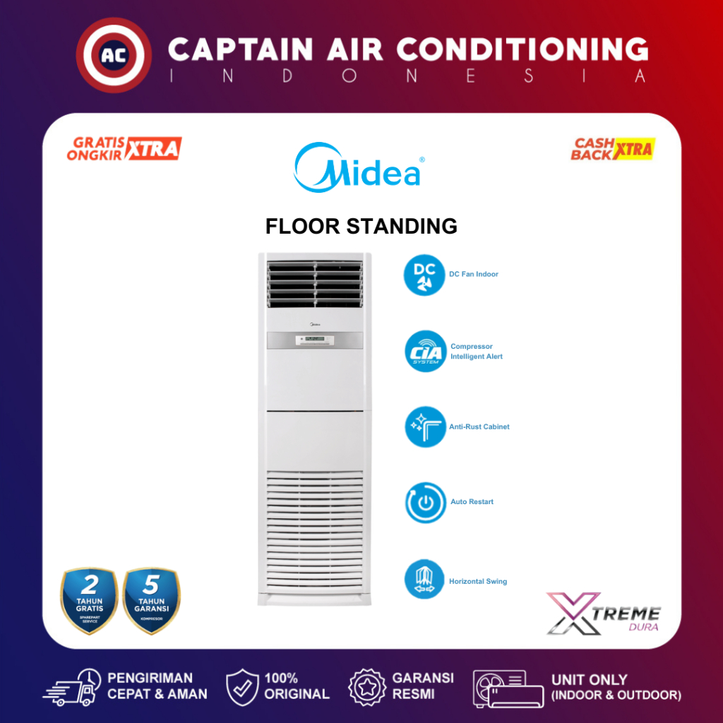 Jual MIDEA AC Floor Standing MFGB-24CRN 2.5 PK / 3 PK | Shopee Indonesia