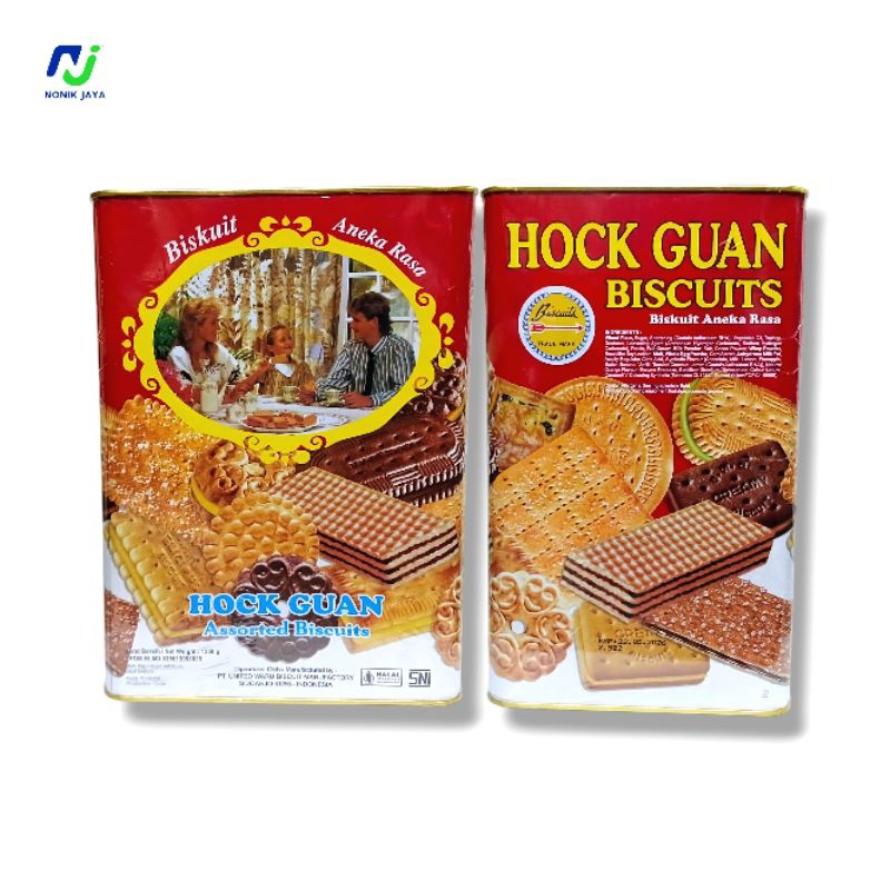 Jual Hock Guan Assorted Biscuit Kaleng Segi 1350g(STOK JAJANAN LEBARAN ...
