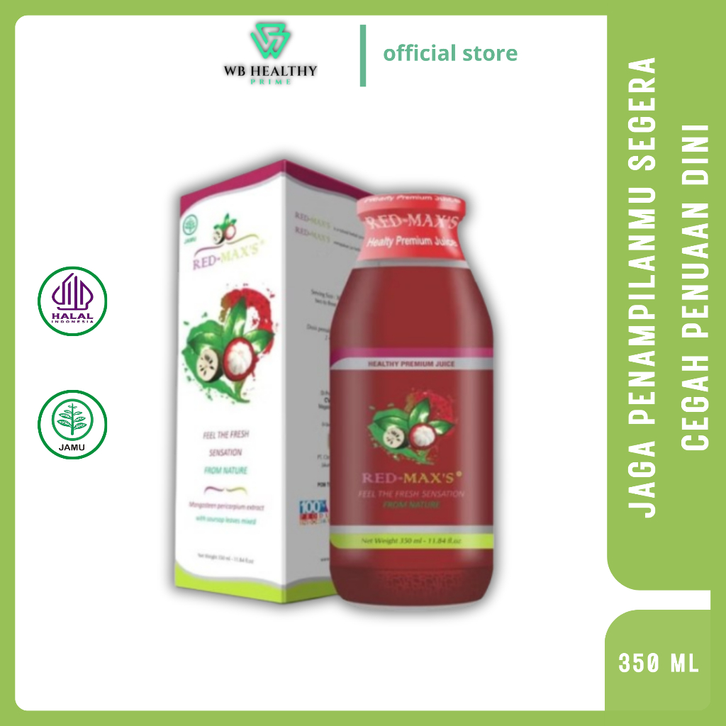 Jual RED MAX'S JUS KULIT MANGGIS PLUS SIRSAK | Shopee Indonesia