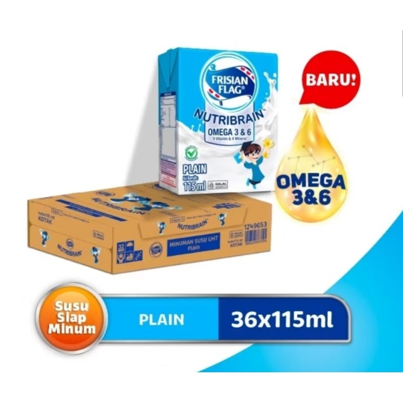 Jual Frisian Flag Omega Susu UHT PLAIN 115 Ml×36 Pcs | Shopee Indonesia