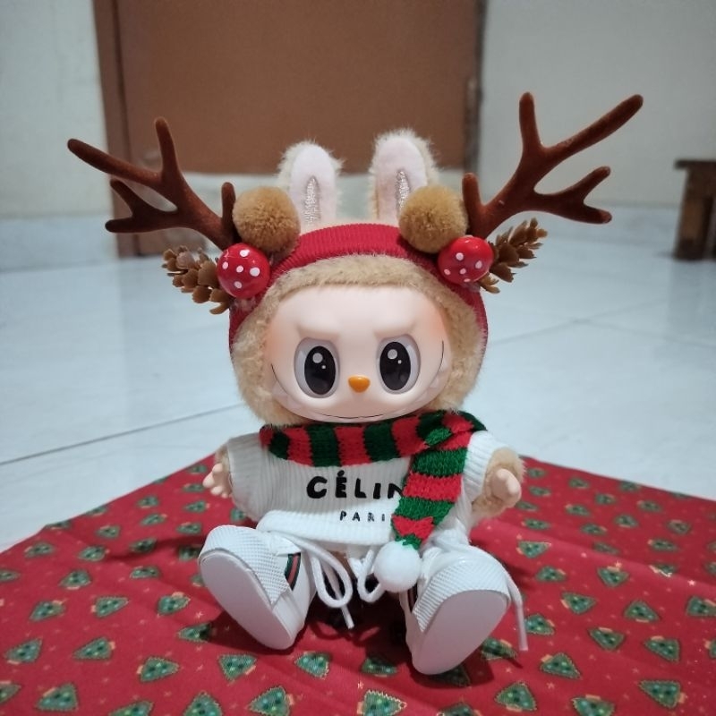 Jual set baju natal tanduk labubu V1 dan V2 | Shopee Indonesia