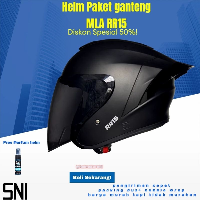 Jual Helm Half Face MLA RR15 Free Spoiler Sni Pria Wanita Dewasa ...