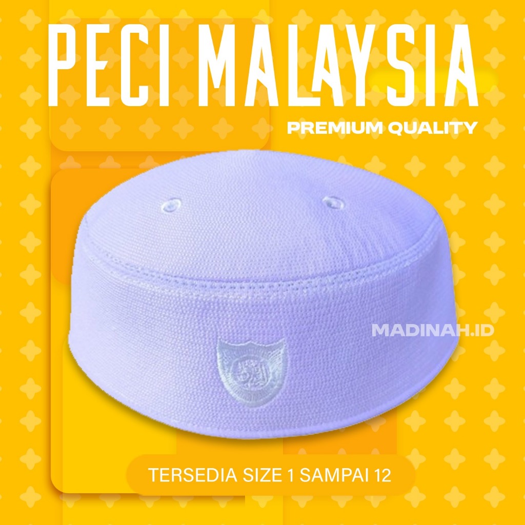 Jual Peci Malaysia Tinggi 7 Bahan Premium Putih Kopyah Dewasa Amire ...