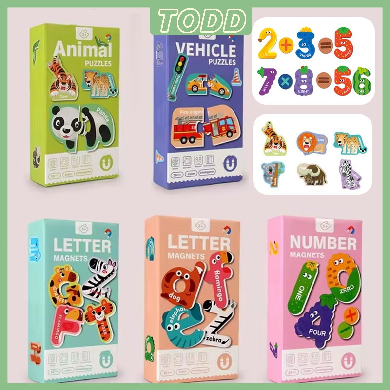 Jual Magnetic Puzzle Book Puzzle Magnet Mainan Anak Hewan Angka Huruf ...