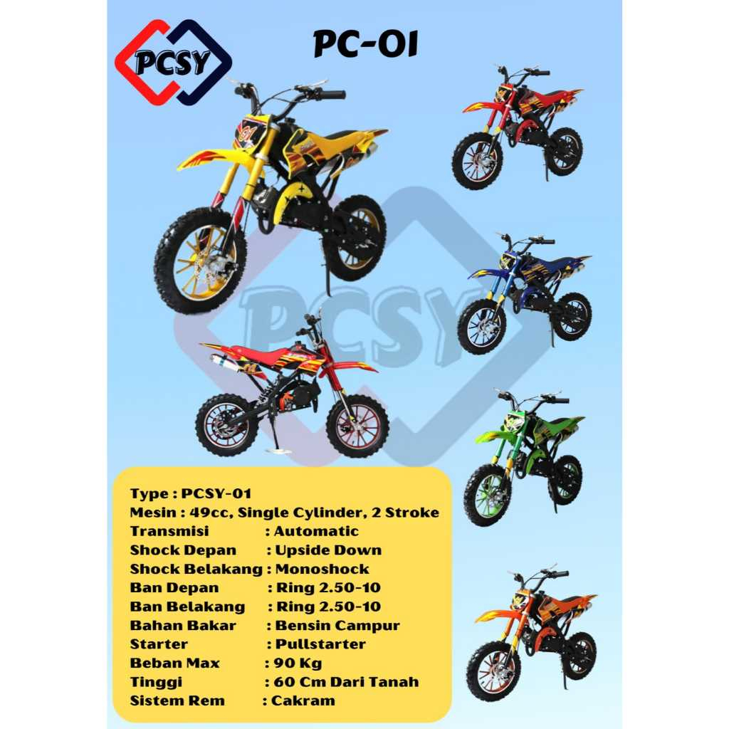 Jual MOTOR MINI TRAIL PC-01 50cc Mesin Tarik Fullstar 2tak | Shopee ...