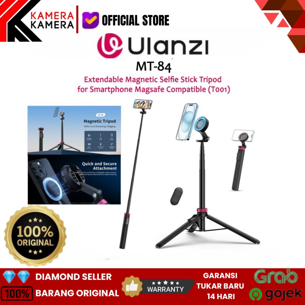 Jual Ulanzi MT-84 Extendable Magnetic Magsafe Tripod Selfie Stick for ...