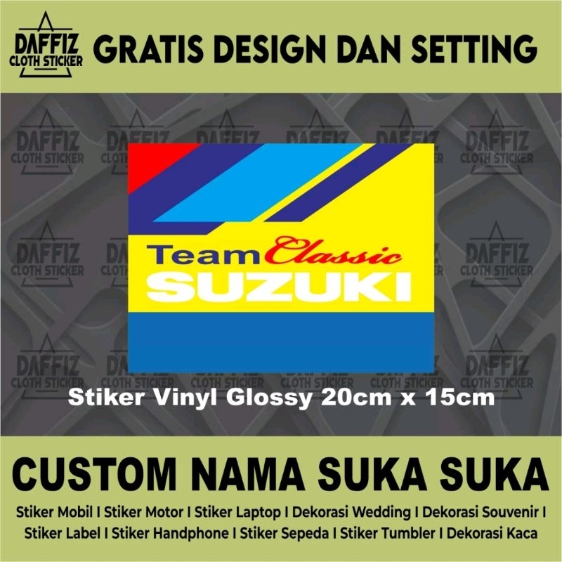 Jual STIKER VINYL CUSTOM TEAM CLASSIC SUZUKI | Shopee Indonesia