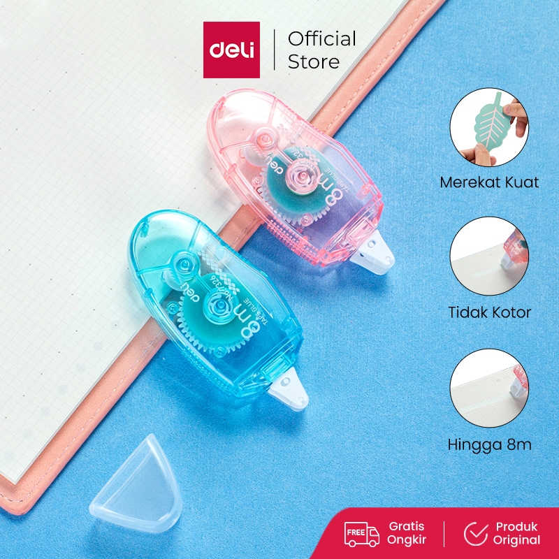 Jual Deli Adhesive Roller / Lem Kering Roll / Lem Roller 8 Meter ...
