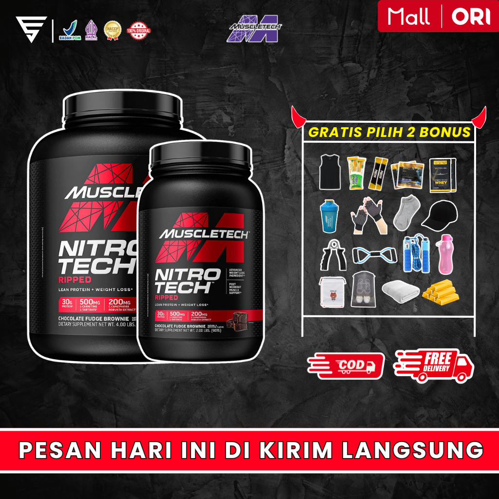 Jual Muscletech nitrotech nitro tech ripped + fat loss whey protein ...