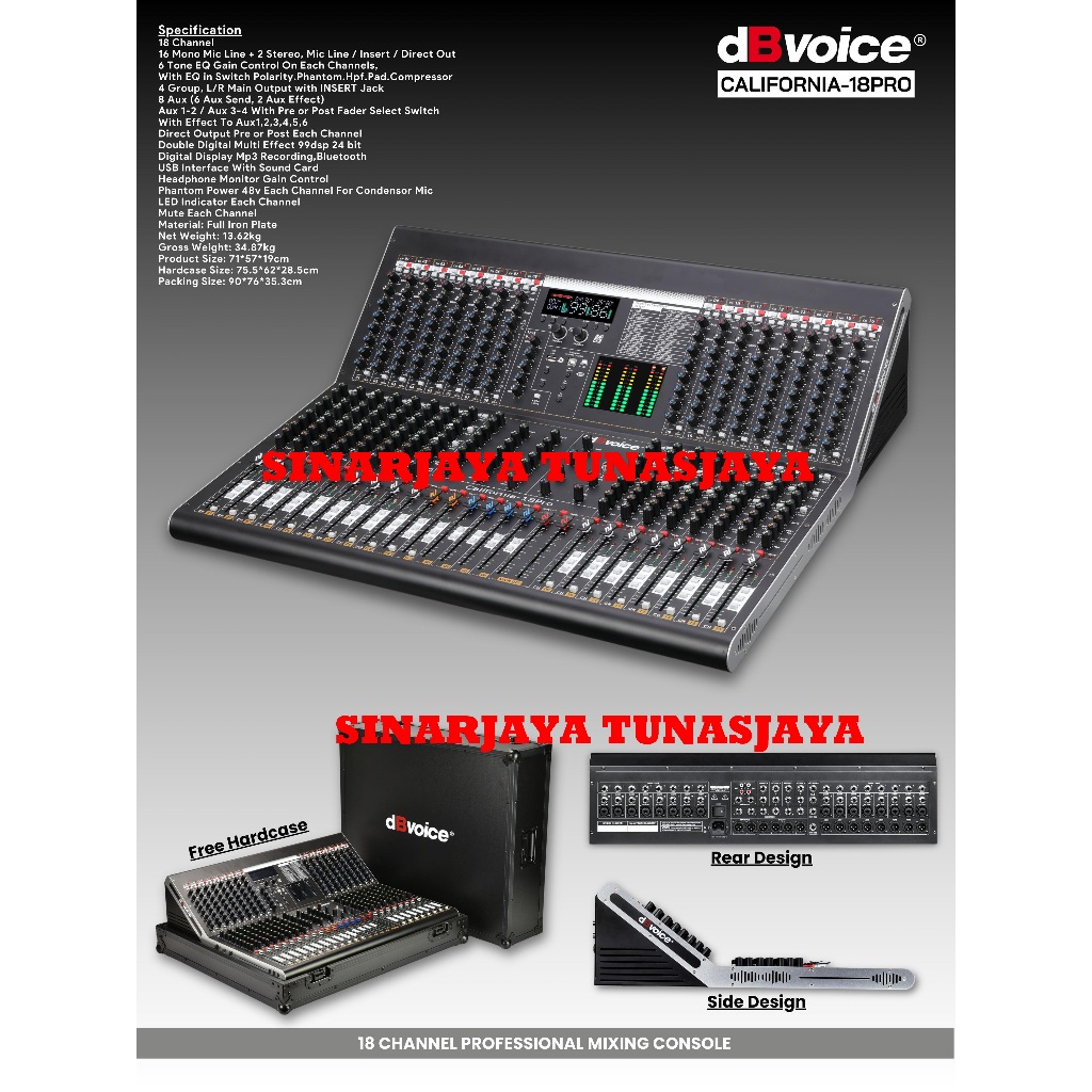 Jual MIXER AUDIO DBVOICE CALIFORNIA-18PRO ORIGINAL MIXER DB VOICE ...