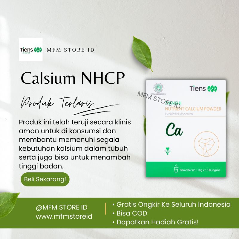 Jual PENINGGI BADAN TIENS NHCP NUTRIENT KALSIUM - TIANSHI ISI 10 ORI ...