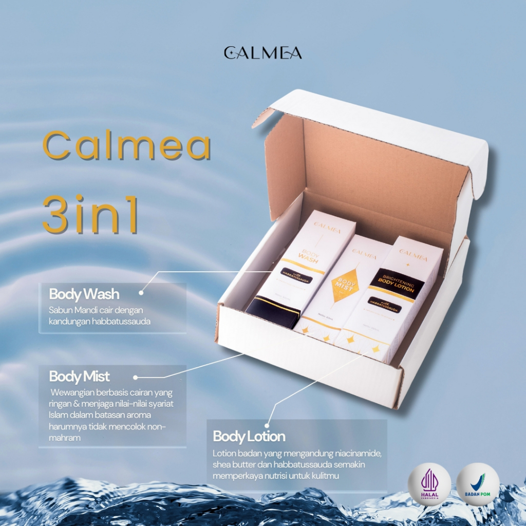 Jual Calmea 3in1 | Body Wash 100ml | Body Lotion 100ml | Body Mist 60ml | Shopee Indonesia