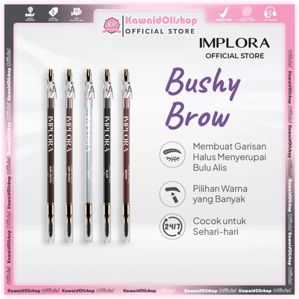 Jual IMPLORA PENSIL ALIS / EYEBROWN PENSIL / SOFT BROWN BROW TERBARU ...