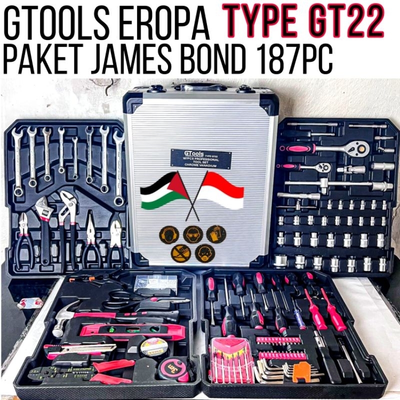 Jual Gtools eropa kunci set lengkap bengkel motor mobil tukang proyek banguna dll type GT22 ...
