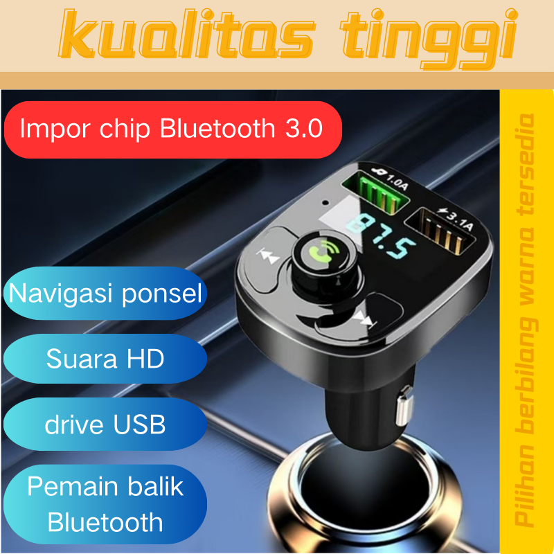 Jual MP3 Car Bluetooth Charge Mobil Receiver Duel Port FM Modulator Transmitter + MP3 Player ...
