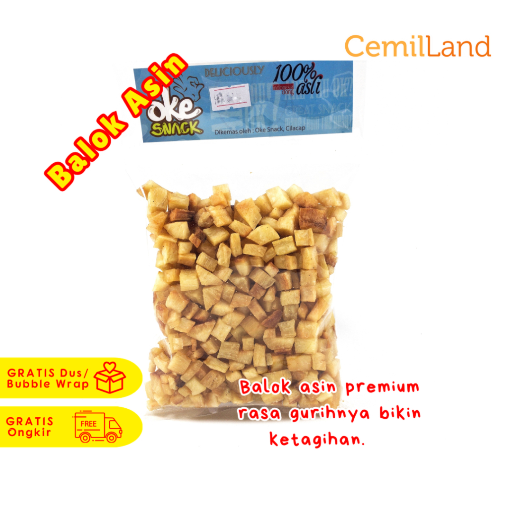 Jual Keripik Singkong Balok Asin Oke Snack Makanan Ringan Cemilan ...