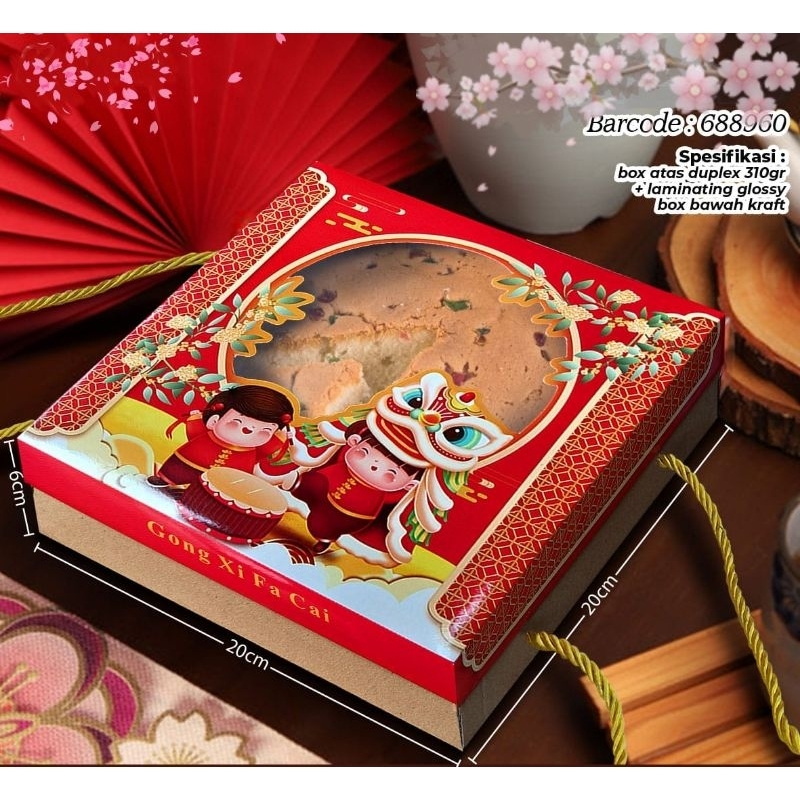 Jual box kotak dus kue imlek dus kue lapis brownies kue imlek uk ...