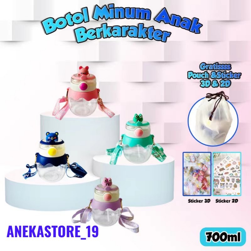 Jual [ANEKA] Botol Minum Gemoy Botol Minum Karakter Kepala FREE Tali ...