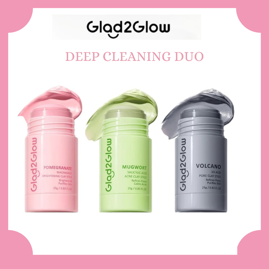 Jual Glad2Glow Clay Stick 25g/Mugwort Salicylic Acid Acne/Volcano 3D ...